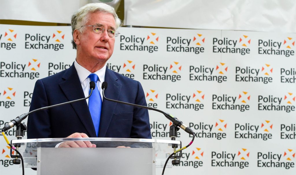 Defence Secretary Rt Hon Sir Michael Fallon MP speaks at Policy ...